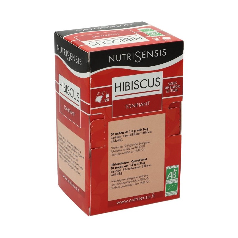 Infusions fleurs hibiscus biologique x20 36gr | Nutrisensis - Silicium7